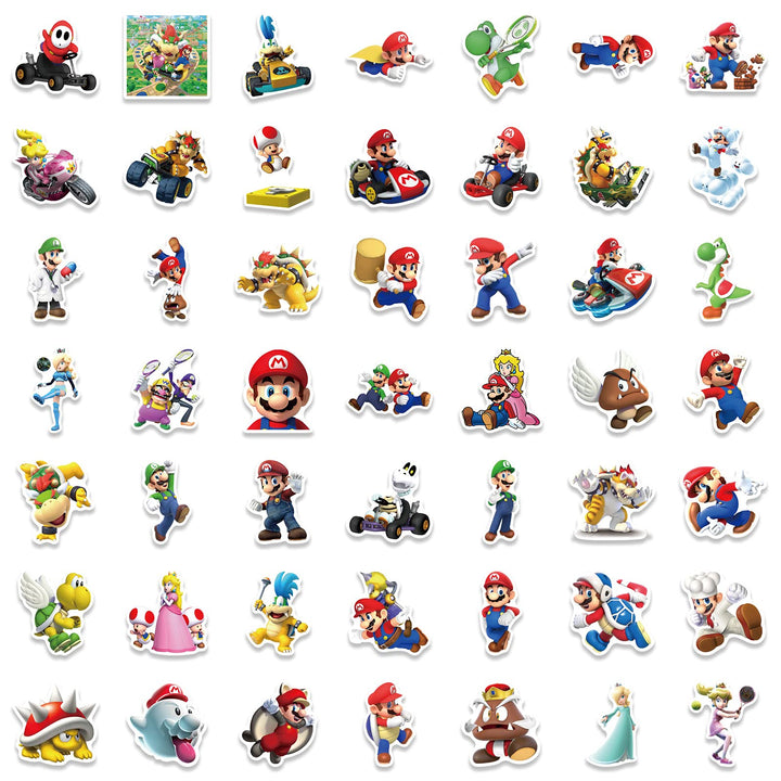 Paquete de 50 Stickers de Mario Bros – Funky