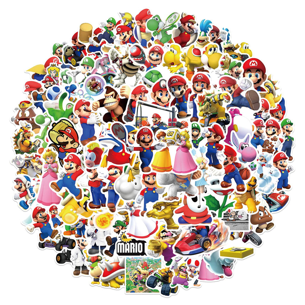 Paquete de 50 Stickers de Mario Bros – Funky
